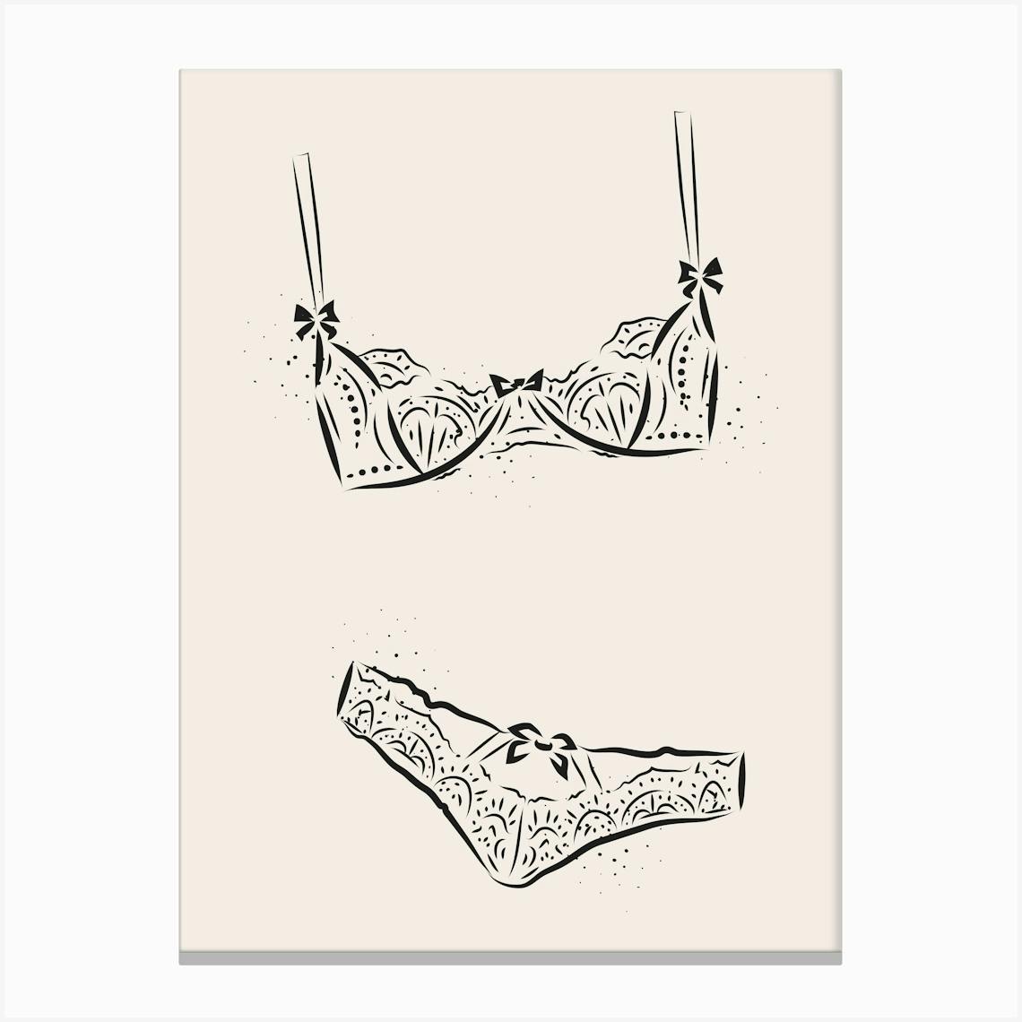 Coquette Lingerie Cream Canvas Print by DecemberSeven Fy