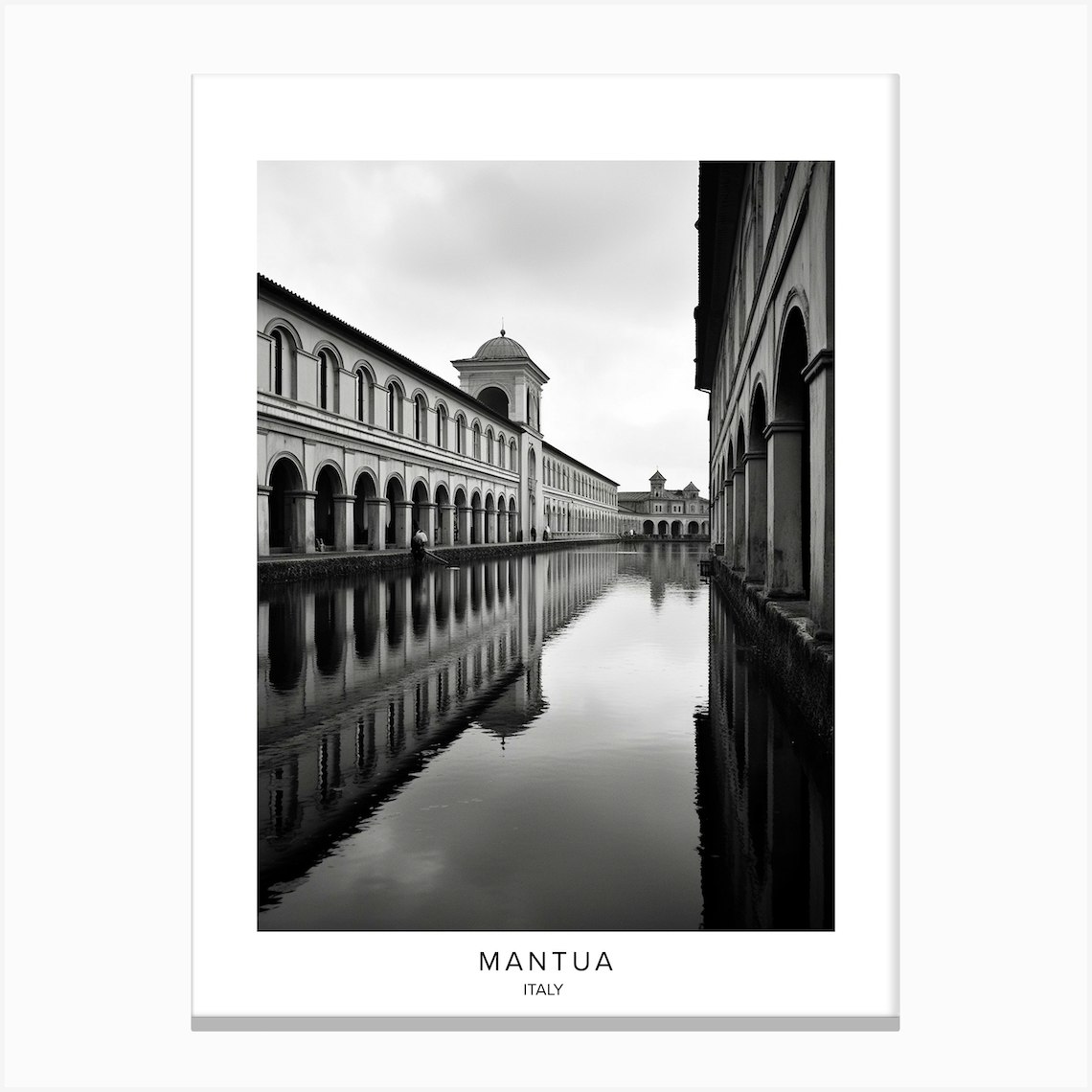 Poster Of Mantua Italy Black And White Analogue Photography 1 Canvas