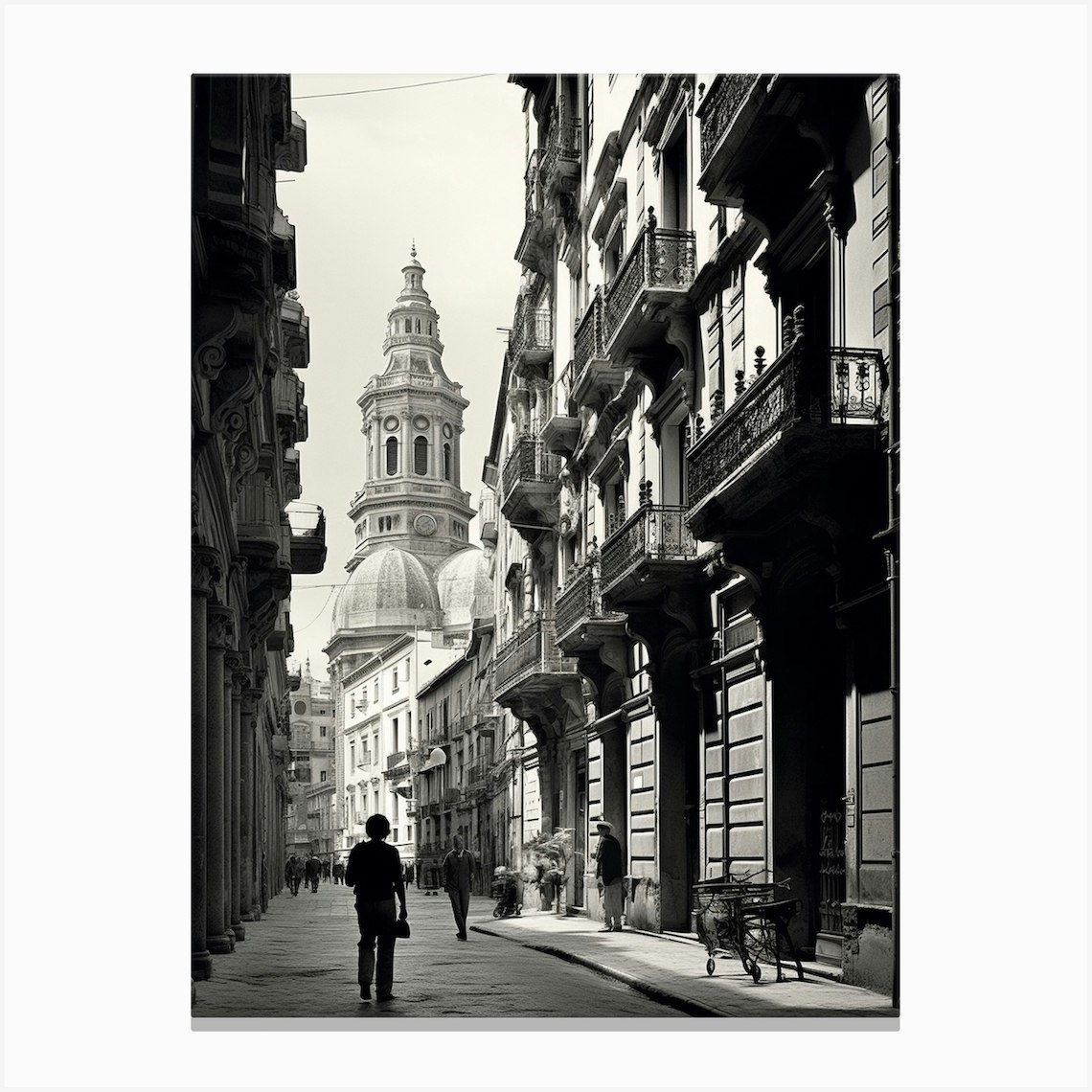 Genoa Italy Black And White Analogue Photography 2 Canvas Print By