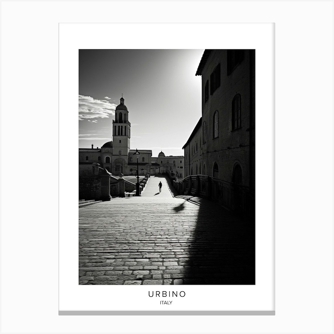 Poster Of Urbino Italy Black And White Analogue Photography 2 Canvas