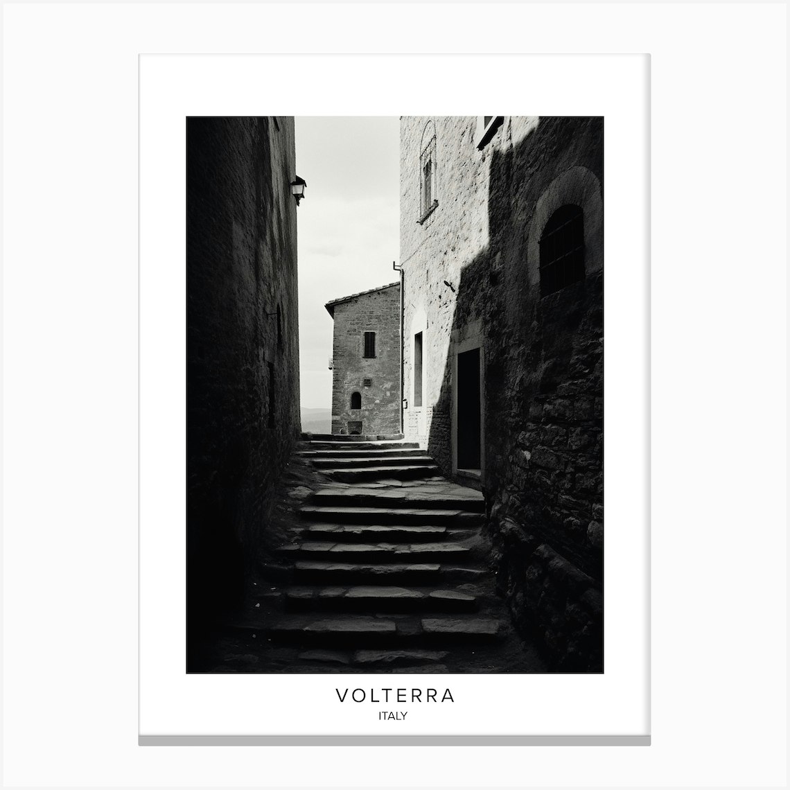 Poster Of Volterra Italy Black And White Analogue Photography 3