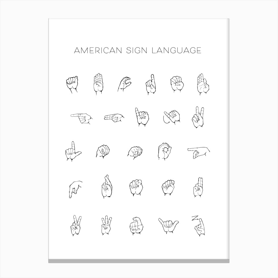 American Sign Language Chart Art Print by Typologie Paper Co - Fy