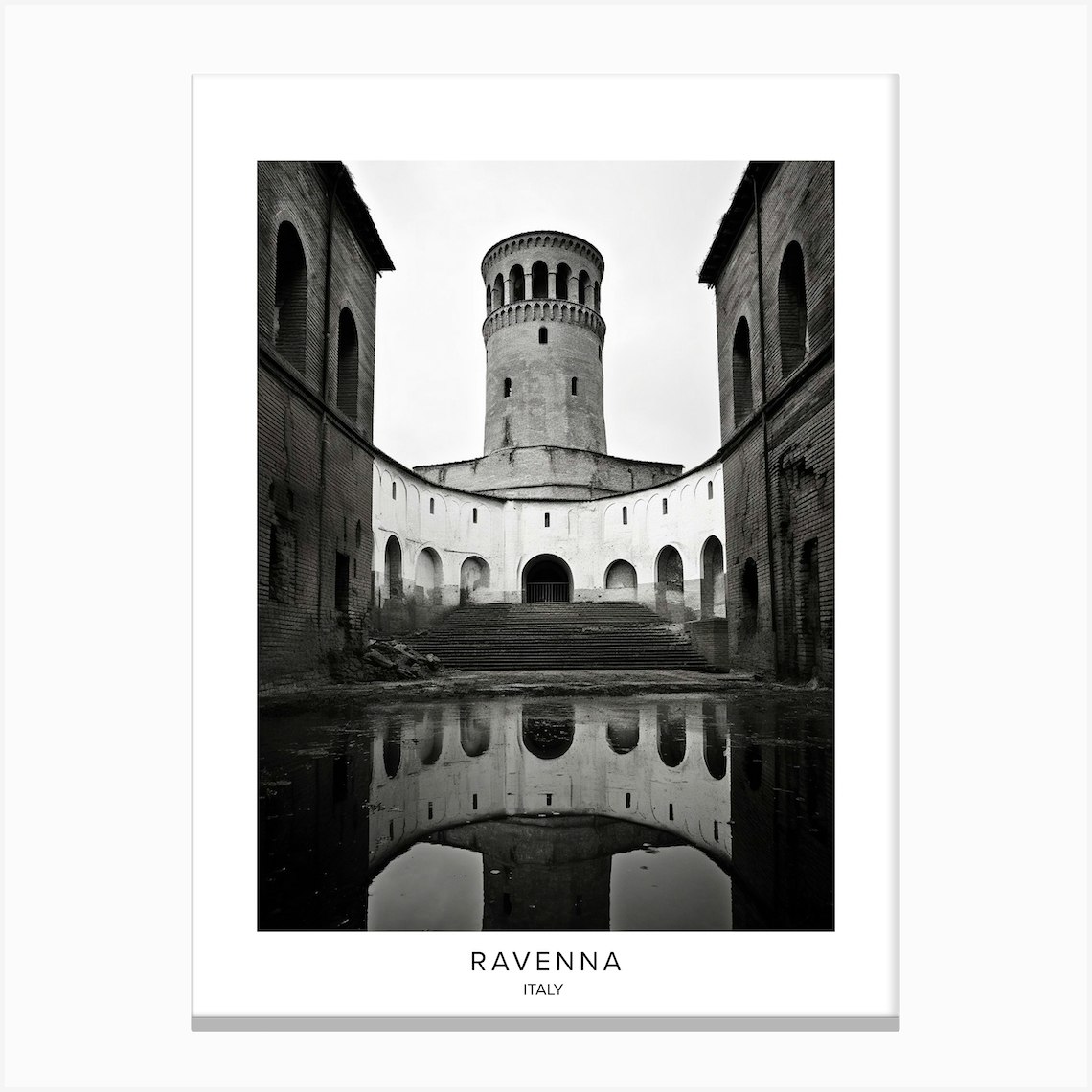 Poster Of Ravenna Italy Black And White Analogue Photography 3 Canvas