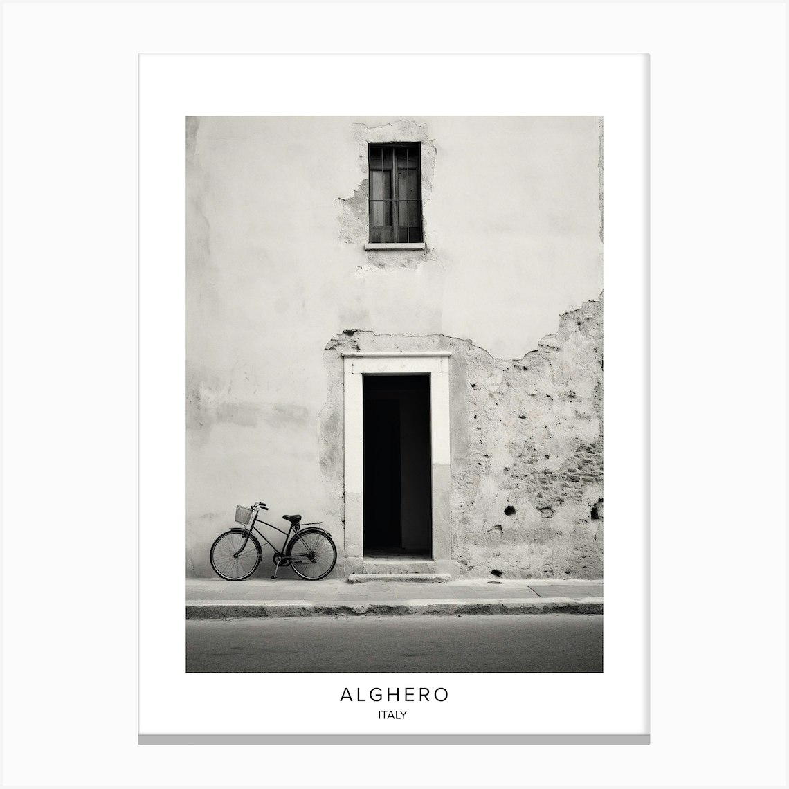 Poster Of Alghero Italy Black And White Analogue Photography 2 Canvas