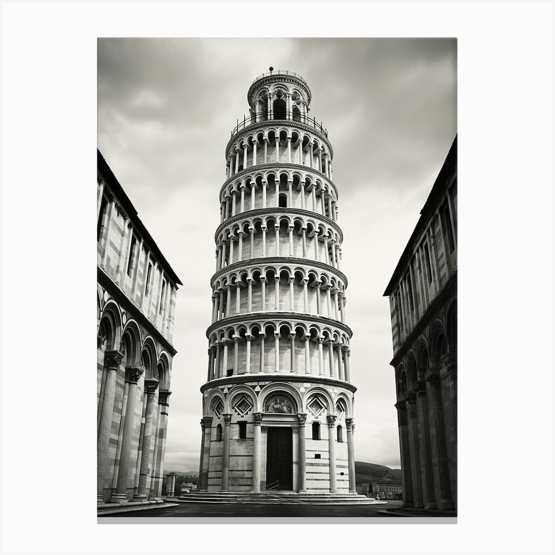 Pisa Italy Black And White Analogue Photography 4 Canvas Print By