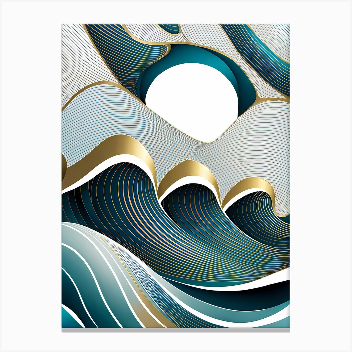 Abstract Wave vector art 1 Canvas Print by WATER DUST - Fy