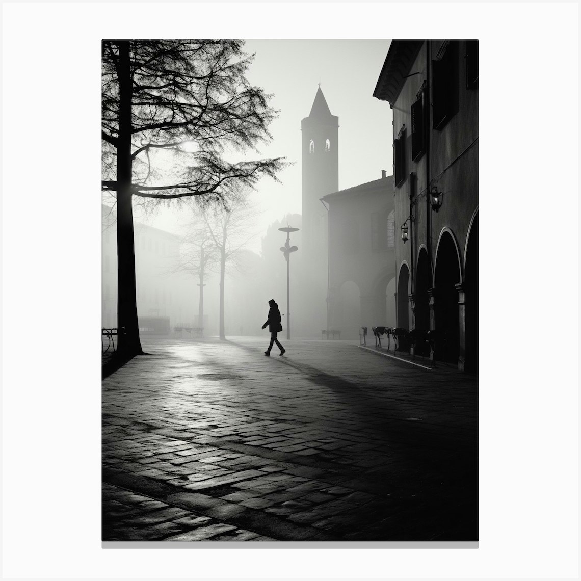 Lucca Italy Black And White Analogue Photography 1 Canvas Print By