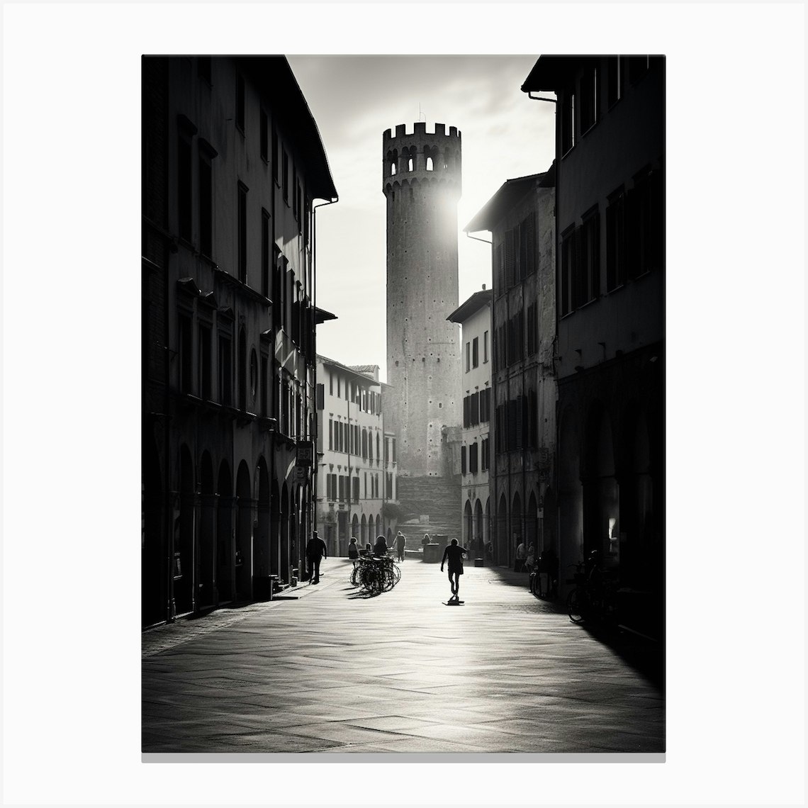 Lucca Italy Black And White Analogue Photography 2 Canvas Print By