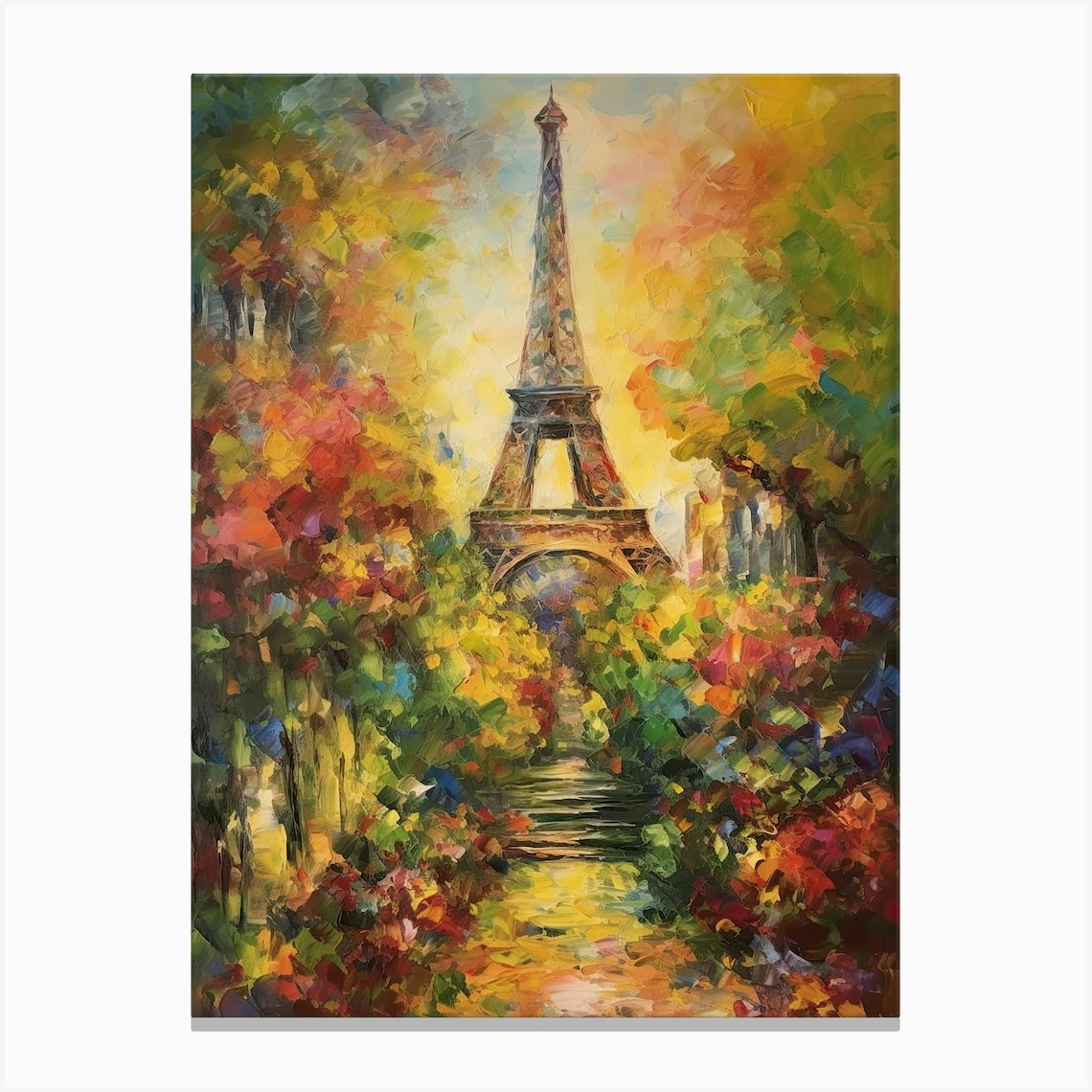 Eiffel Tower Paris France Monet Style 19 Canvas Print by Fusion Designs ...
