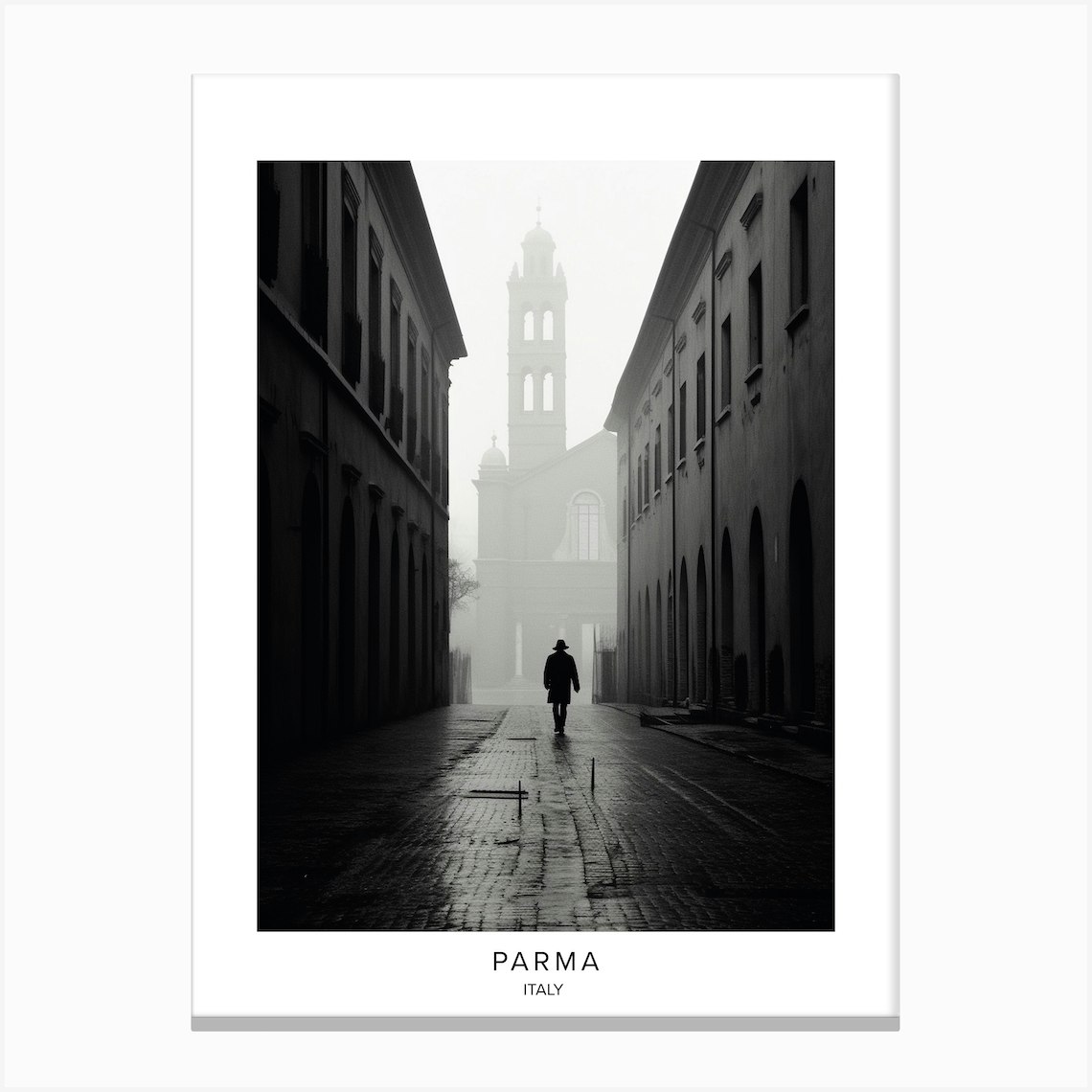 Poster Of Parma Italy Black And White Analogue Photography 4 Canvas
