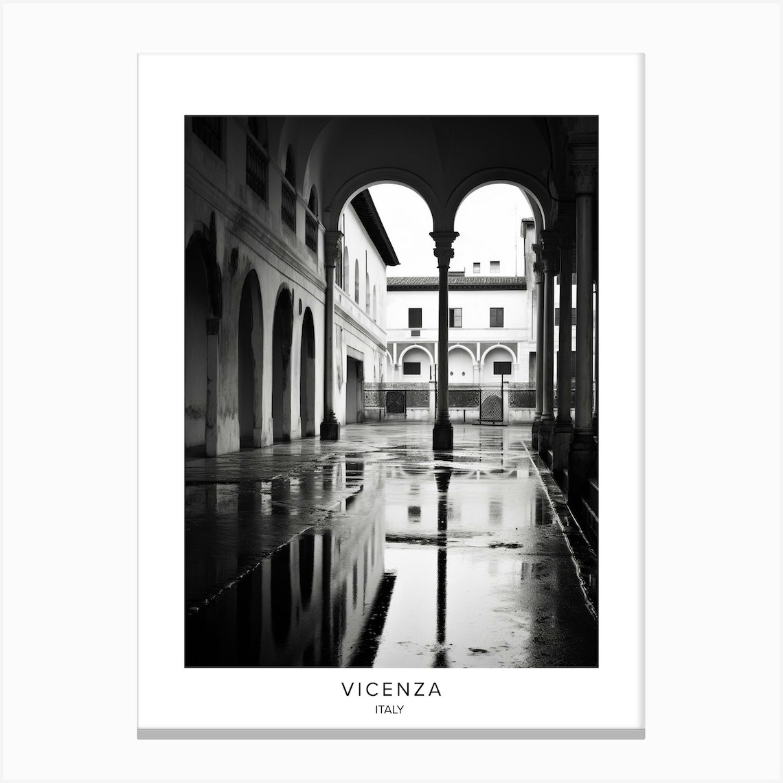 Poster Of Vicenza Italy Black And White Analogue Photography 2 Canvas