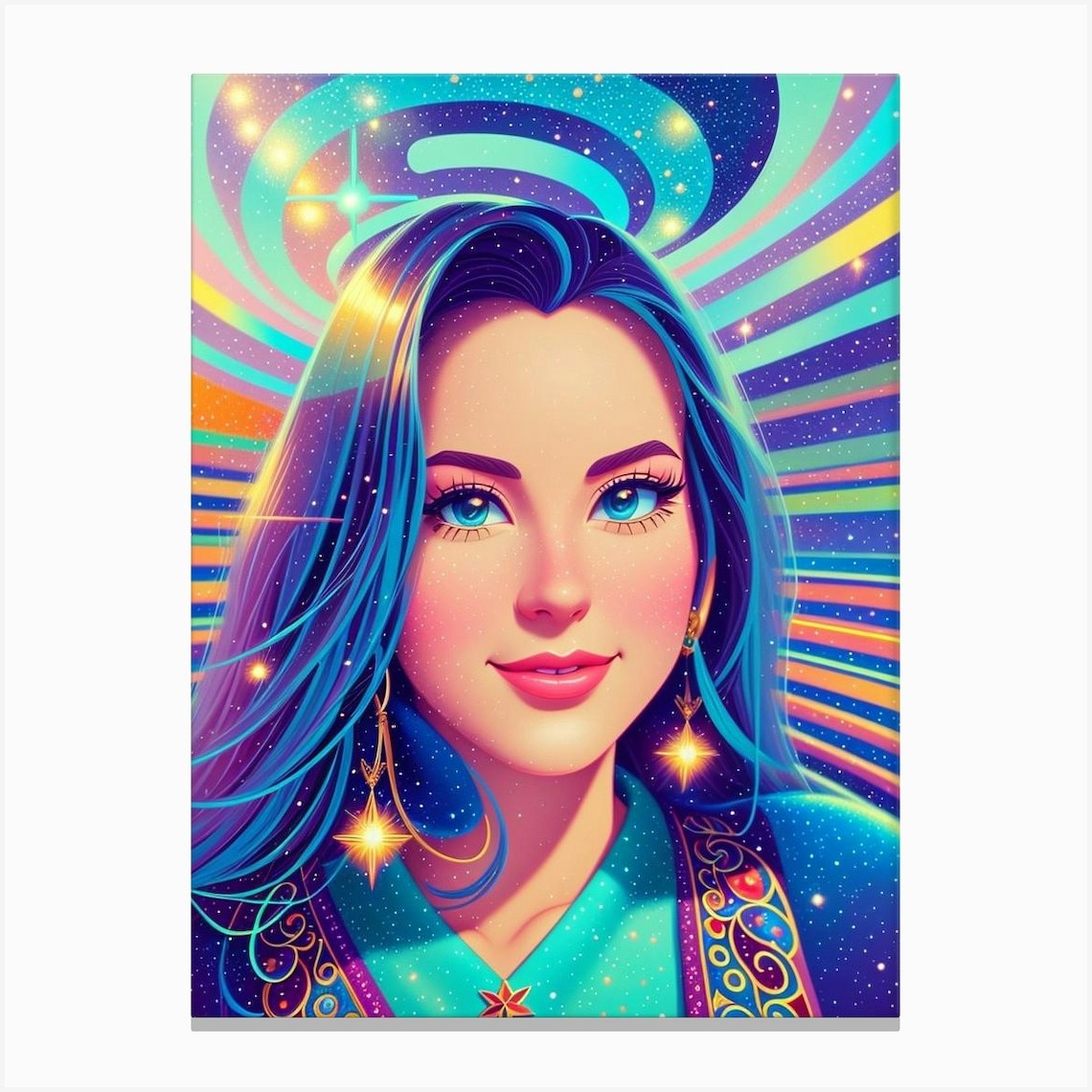 Fantasy Psychedelic Girl Canvas Print By Fantasy Creations Fy