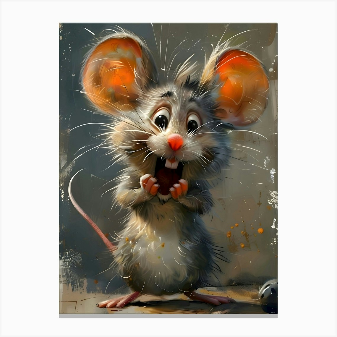 Cute Mouse Painting 1 Canvas Print by seven art - Fy