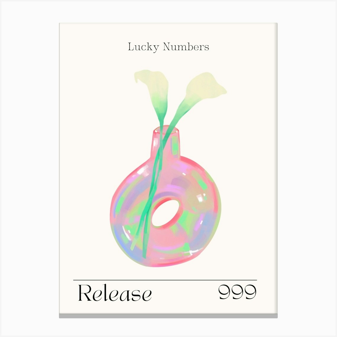 Flower Vase Retro Release Angel Numbers 999 Canvas Print by Mambo - Fy