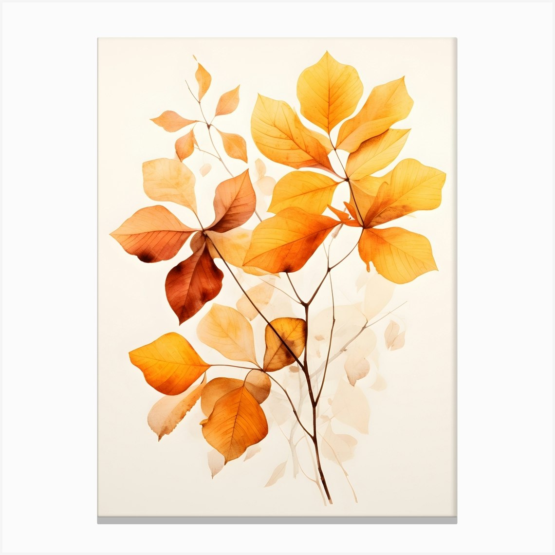 Autumn Leaves Art Painting 5 Canvas Print by Nature Nest Arts - Fy