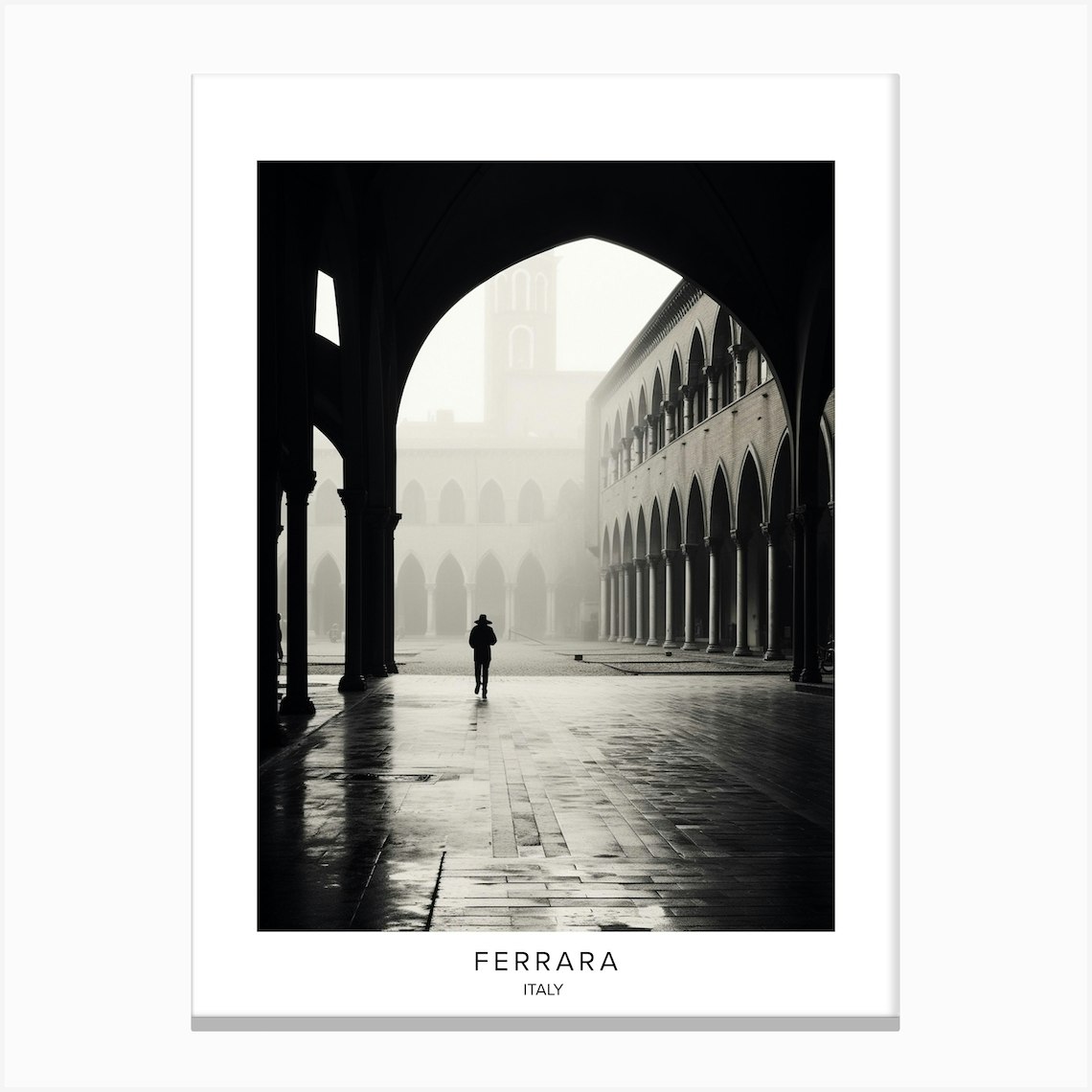 Poster Of Ferrara Italy Black And White Analogue Photography 1 Canvas
