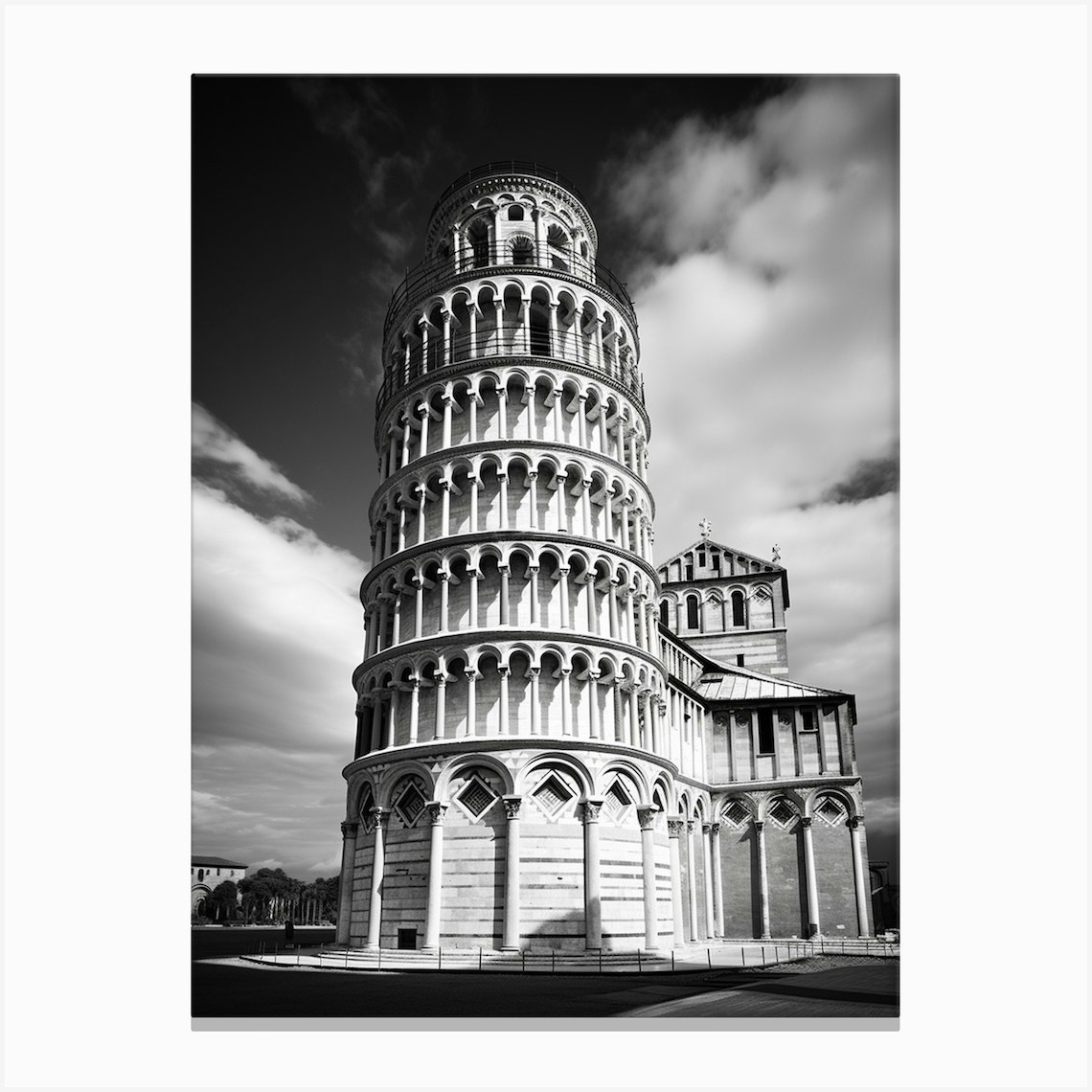 Pisa Italy Black And White Analogue Photography 1 Canvas Print By
