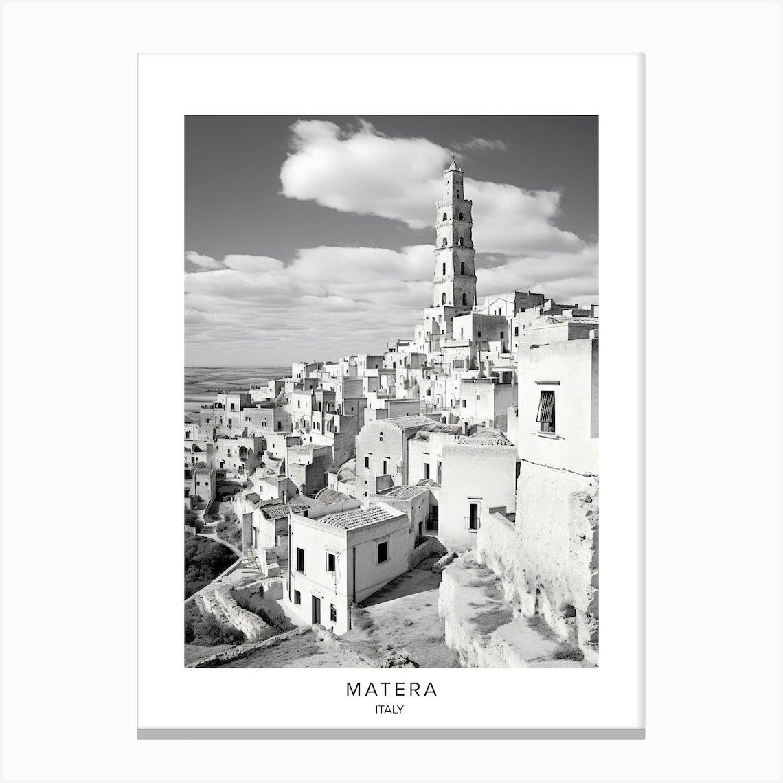 Poster Of Matera Italy Black And White Analogue Photography 4 Canvas