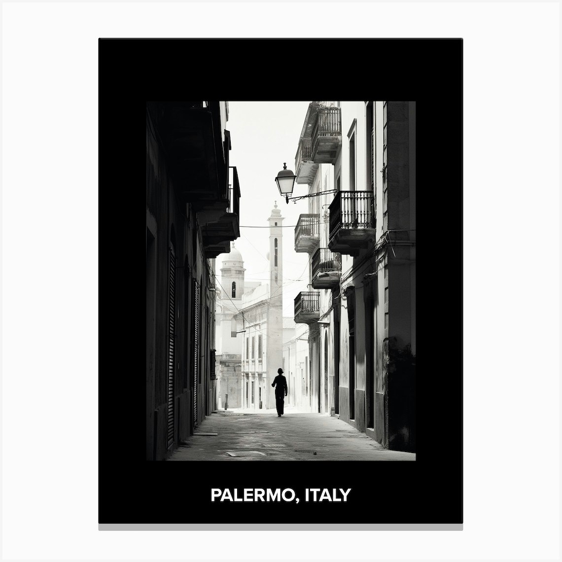 Poster Of Palermo Italy Mediterranean Black And White Photography