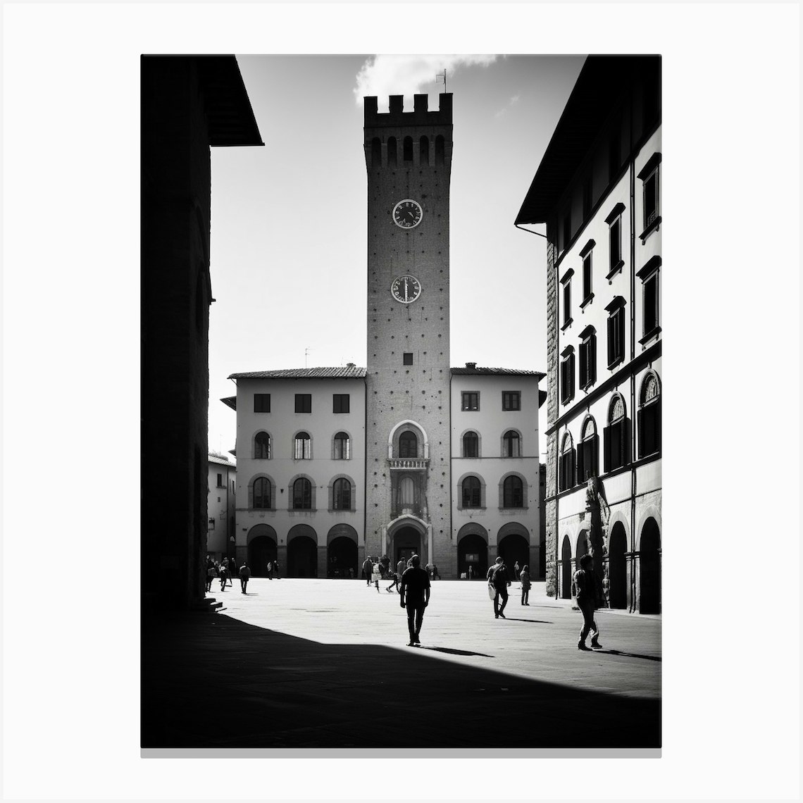 Arezzo Italy Black And White Analogue Photography 1 Canvas Print By