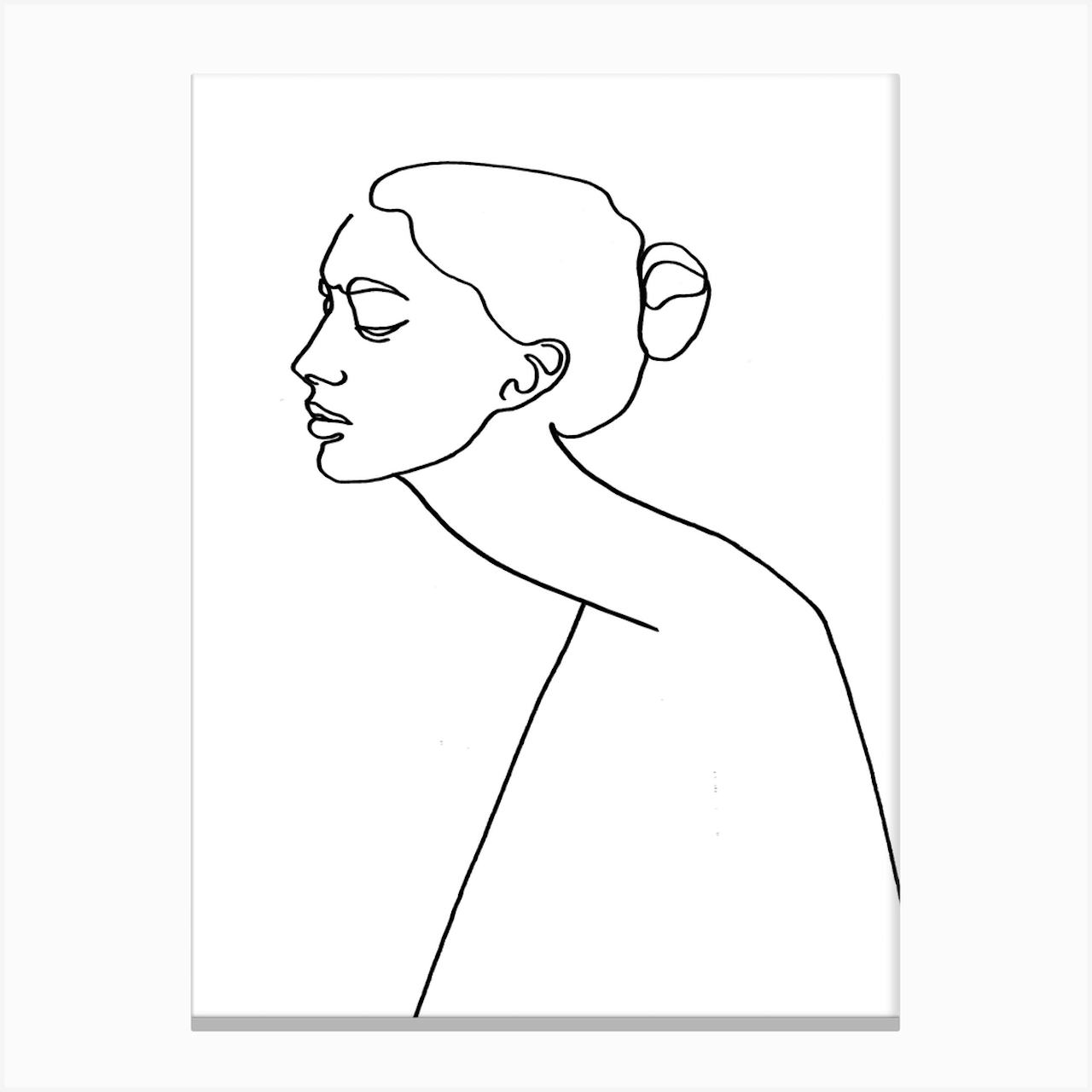 Alone Line Art Print by Julia Hariri - Fy
