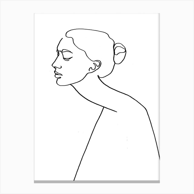 Alone Line Art Print by Julia Hariri - Fy
