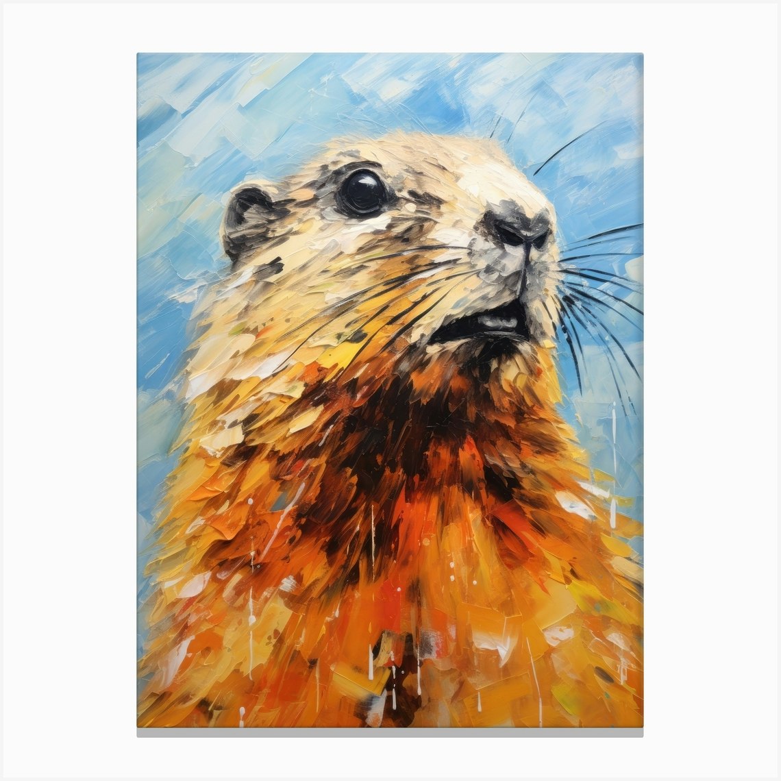 Marmot 5 Canvas Print by Moving Clouds Art - Fy