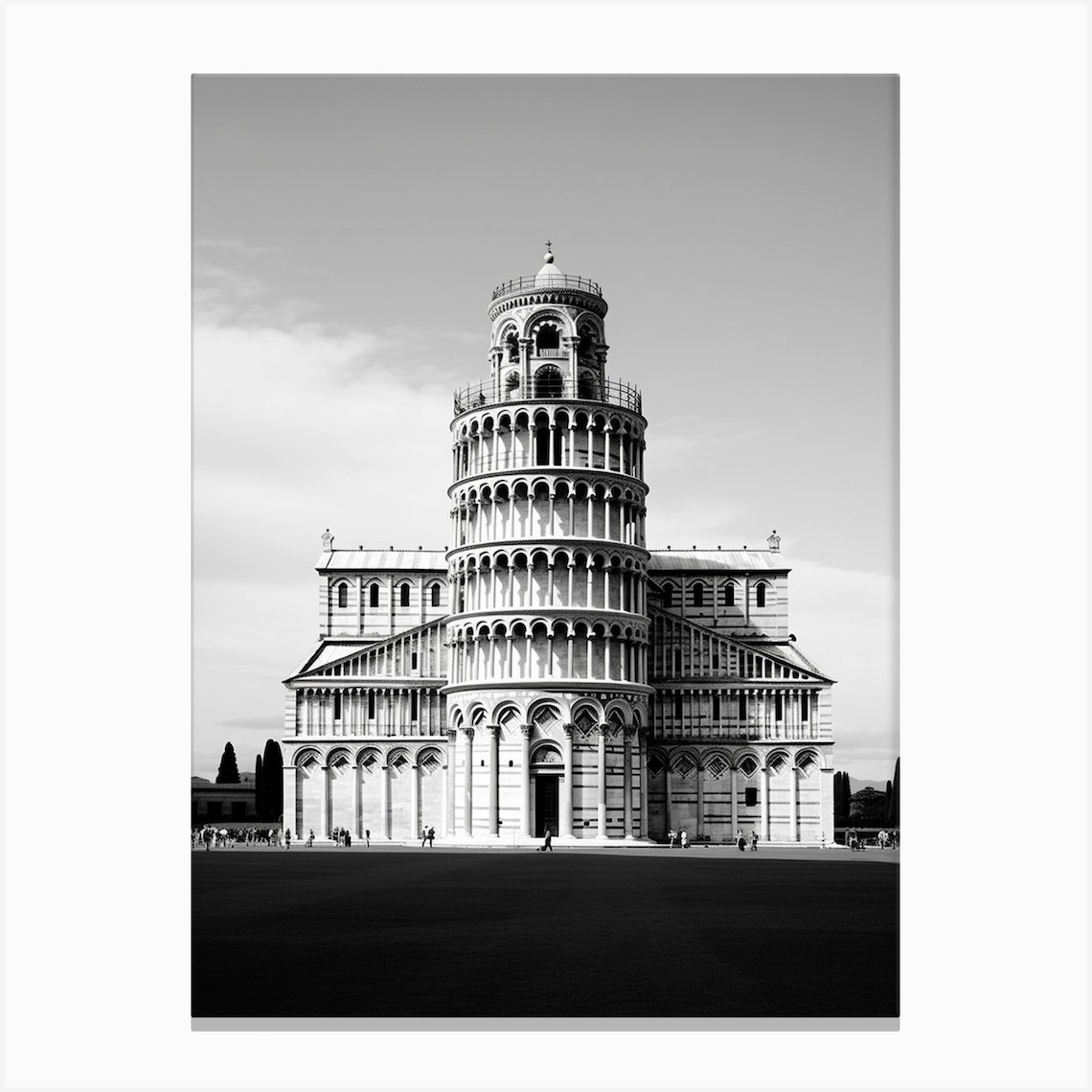Pisa Italy Black And White Analogue Photography 2 Canvas Print By