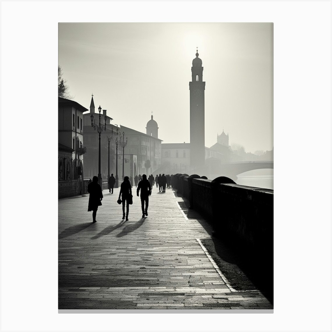 Pavia Italy Black And White Analogue Photography 4 Canvas Print By