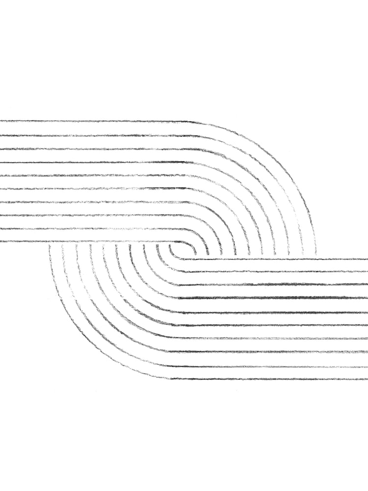 Curved Lines, Minimalist line art Art Print by Whale's Way - Fy