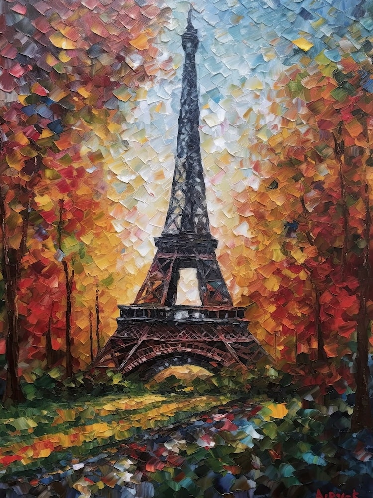 Eiffel Tower Paris France Monet Style 34 Art Print by Fusion Designs - Fy