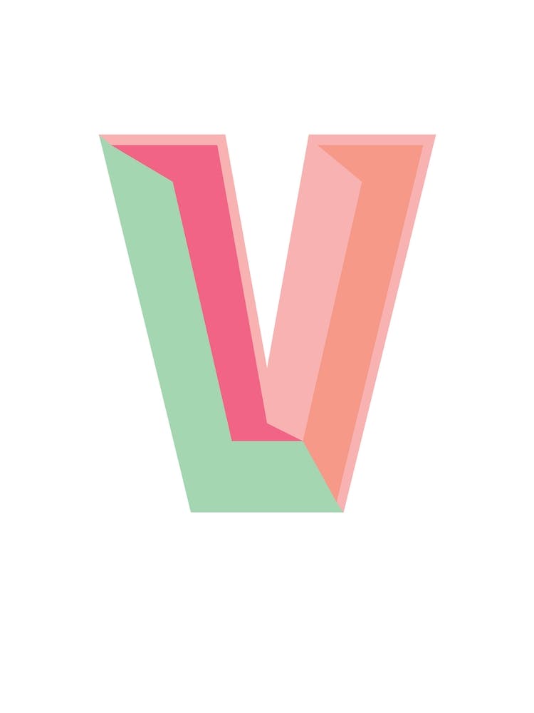 Tropical Initial V Art Print by Show Pony - Fy