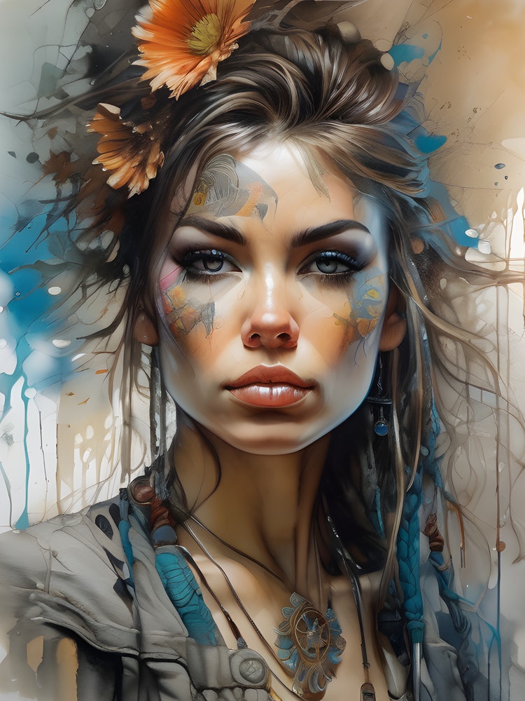 Punk Biker Gang Woman Girl With Tattoos Poster 1 Art Print By The Art
