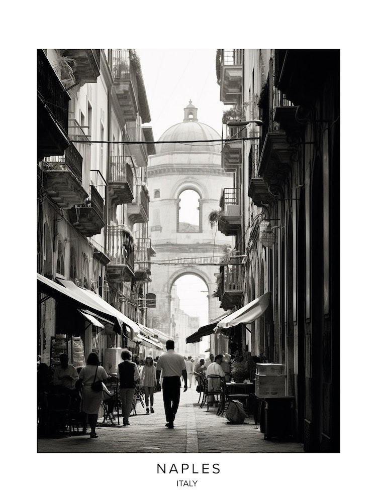 Poster Of Naples Italy Black And White Analogue Photography 4 Art
