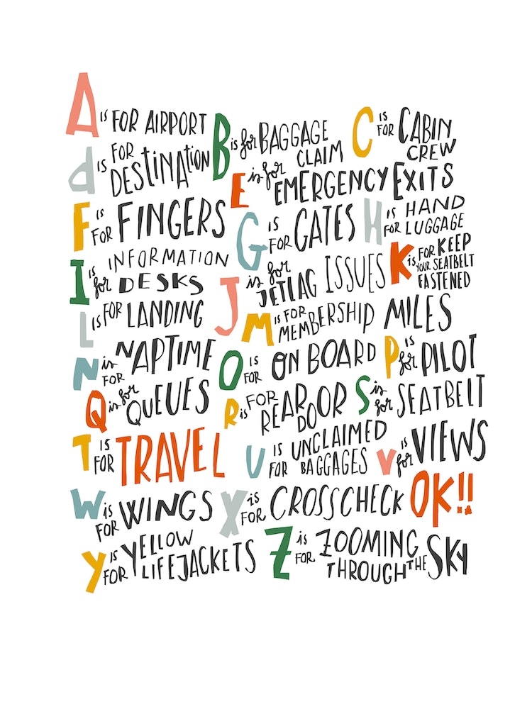 Travel Alphabet Art Print | Fast shipping | Fy