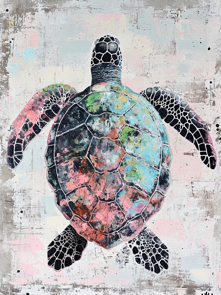 Paint Splash Sea Turtle 3 Art Print by Energy of the Sea - Fy