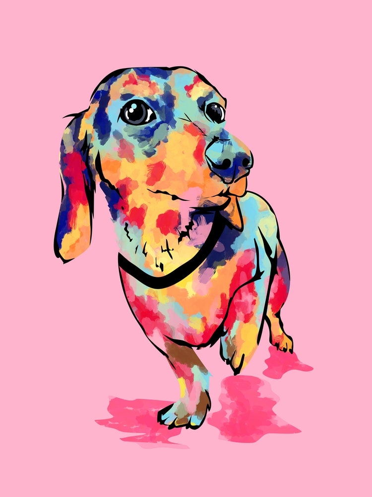 Rainbow Pup Art Print by Kintsugi 99 - Fy
