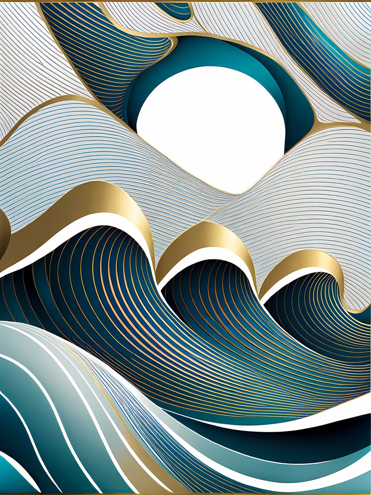 Abstract Wave vector art 1 Art Print by WATER DUST - Fy