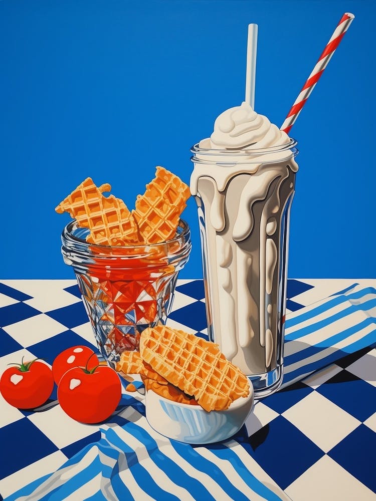 Milkshake & Sweet Things Surreal Art Print by PopArt Pals - Fy