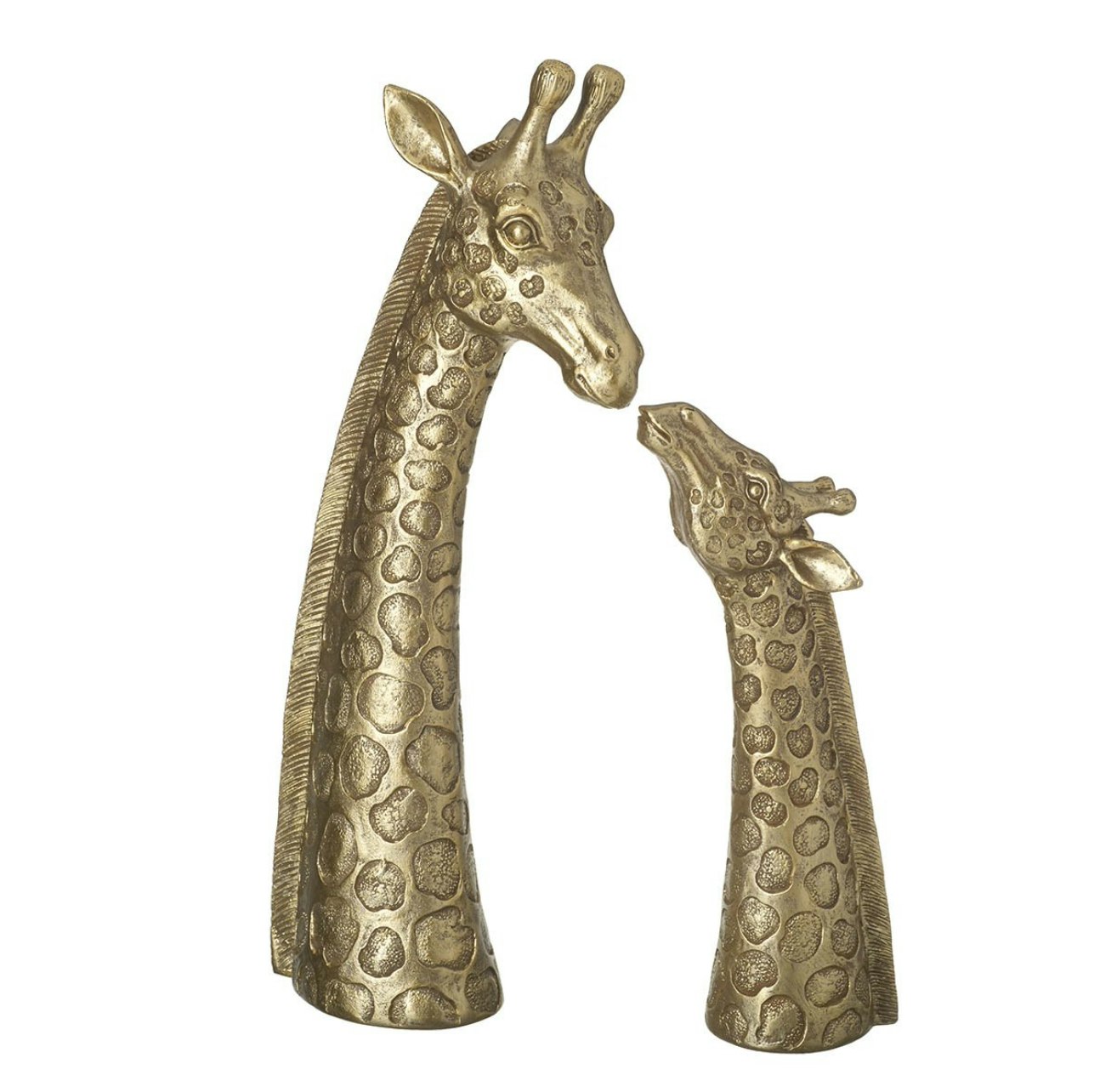 Gold Mother And Baby Giraffe Sculptures by Parlane - Fy